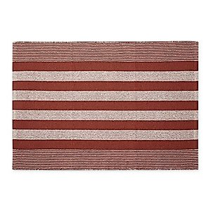DII Woven Rag Rug Collection Recycled Yarn Cabana Stripe, 2x3', Cinnamon