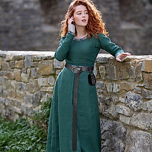 2 Pcs Medieval Belt Renaissance Belt Renaissance Accessories Medieval Ren Faire Costume Viking Belt Leather Belt Pouch Medieval Bag Brown-Retro