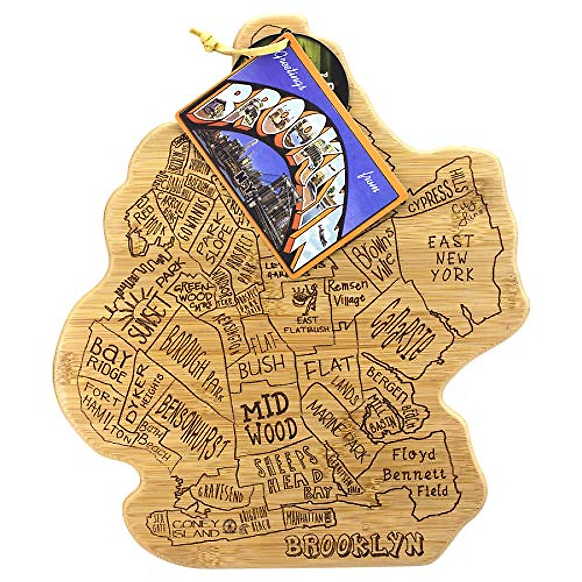 Totally Bamboo Brooklyn City Life Bamboo Serving and Cutting Board, 13-1/2" x 11-3/4"