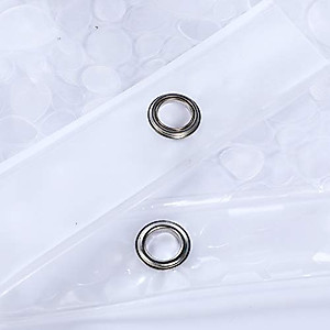 WellColor Shower Curtain Liner 75 Inches Long, 3D EVA Translucent Heavy Duty Weighted Vinyl Shower Liner with 3 Strong Magnets for Bathroom Spa Hotel, Pebble, 72x75 Inch