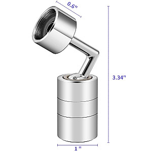 Universal Splash Filter Faucet 720 Rotating Faucet Extender Aerator with 2 Water Outlet Modes,All Copper Material,Suitable for Kitchen and Bathroom