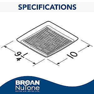 Broan-NuTone FGR300S Replacement Grille Cover for Roomside Series Bathroom Ventilation Fan, Easy Installation, White, 11.25 x 11.75 x 1 inches