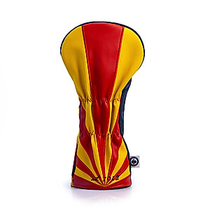 Pins & Aces Arizona Tribute Premium Driver Golf Club Head Cover - Premium, Hand-Made Leather Headcover - AZ Flag Styled, Tour Quality Golf Club Cover - Style & Customize Your Golf Bag