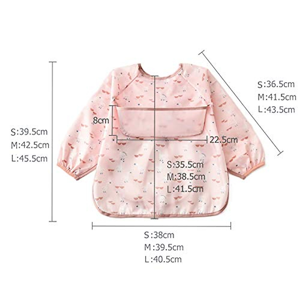 6-42 Months Toddler Baby Sleeved Bibs Waterproof Eating and Painting Smock. JNINTH