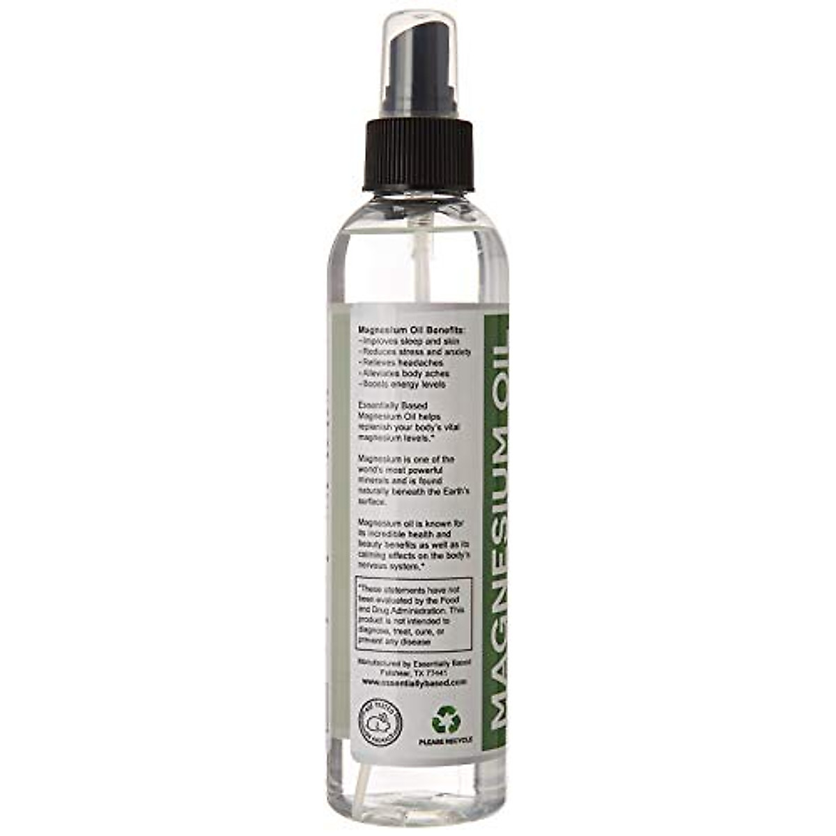 Magnesium Oil Spray - Large 8oz Size - Extra Strength - 100% Pure for Less Sting - Less Itch - Essential Mineral Source - Made in USA