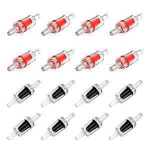 BornFeel Plastic One Way Non-Return Check Valves 16pcs Aquarium Air Pump Accessories for Fish Tank Air Line Tube Tubing Hose Pipe Fitting Clear