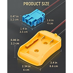 Vibit Power Wheel Adapter for Dewalt 20 V Lithium Battery, Peg-Perego Dewalt Battery Adapter with Original Wire Harness Connector, DC Power Adapter Conversion for Peg-Perego Children's Riding Toys