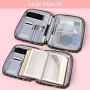 COLAZ Large Bible Cover for Women Bible Carrying Case to Church Durable Oxford Bag with Handle, Perfect Bible Case for Women as Gift （Butterfly）