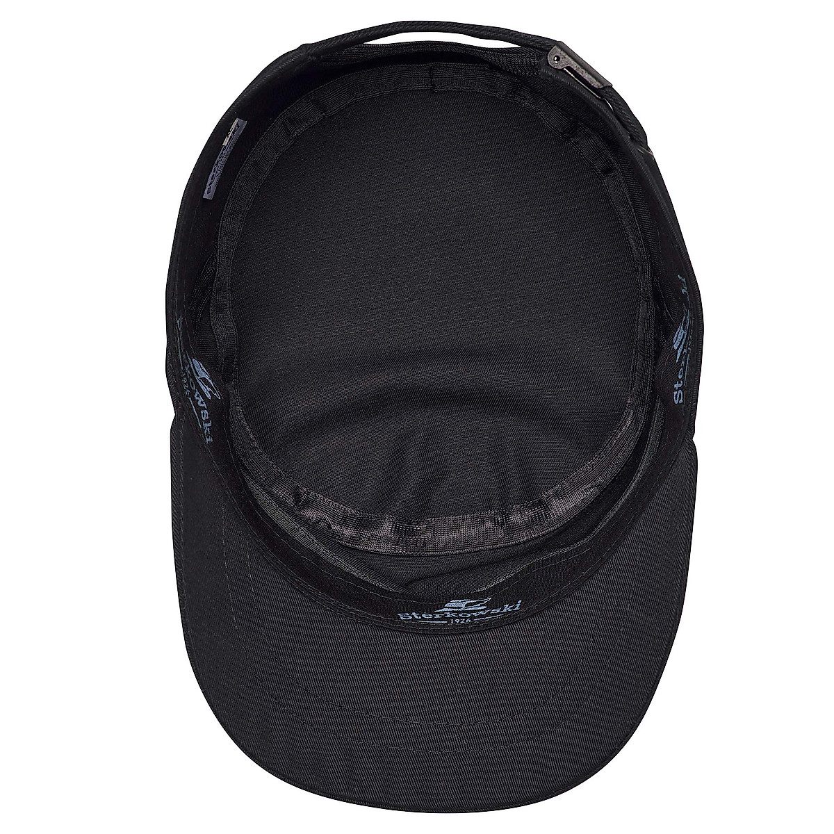 Sterkowski Patrol Cap | 100% Cotton Flat Cap for Men and Women | Trucker Hat Camp Hat Military Hats for Men Cotton Military Cap Cadet Hat Men Army Style Hat Black 56 cm - 57 cm