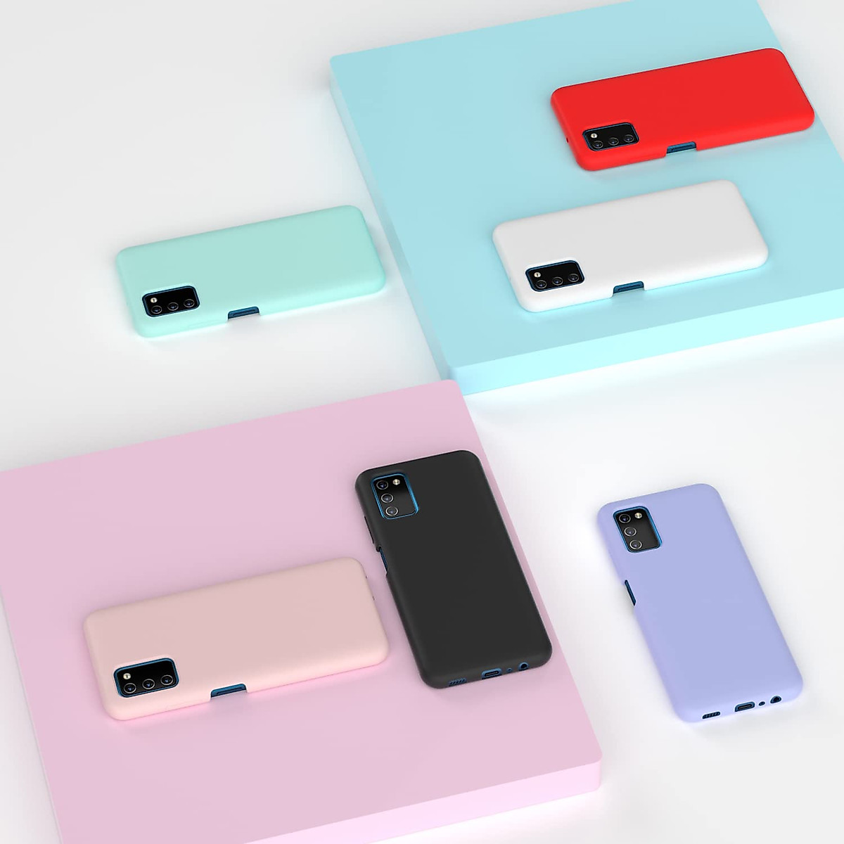 NUIMADL Galaxy A03S Case 6.5 inch, Soft Liquid Silicone Protective and Anti-Scratch Microfiber Lining Shockproof Compatible with A03S Cover (Pink)