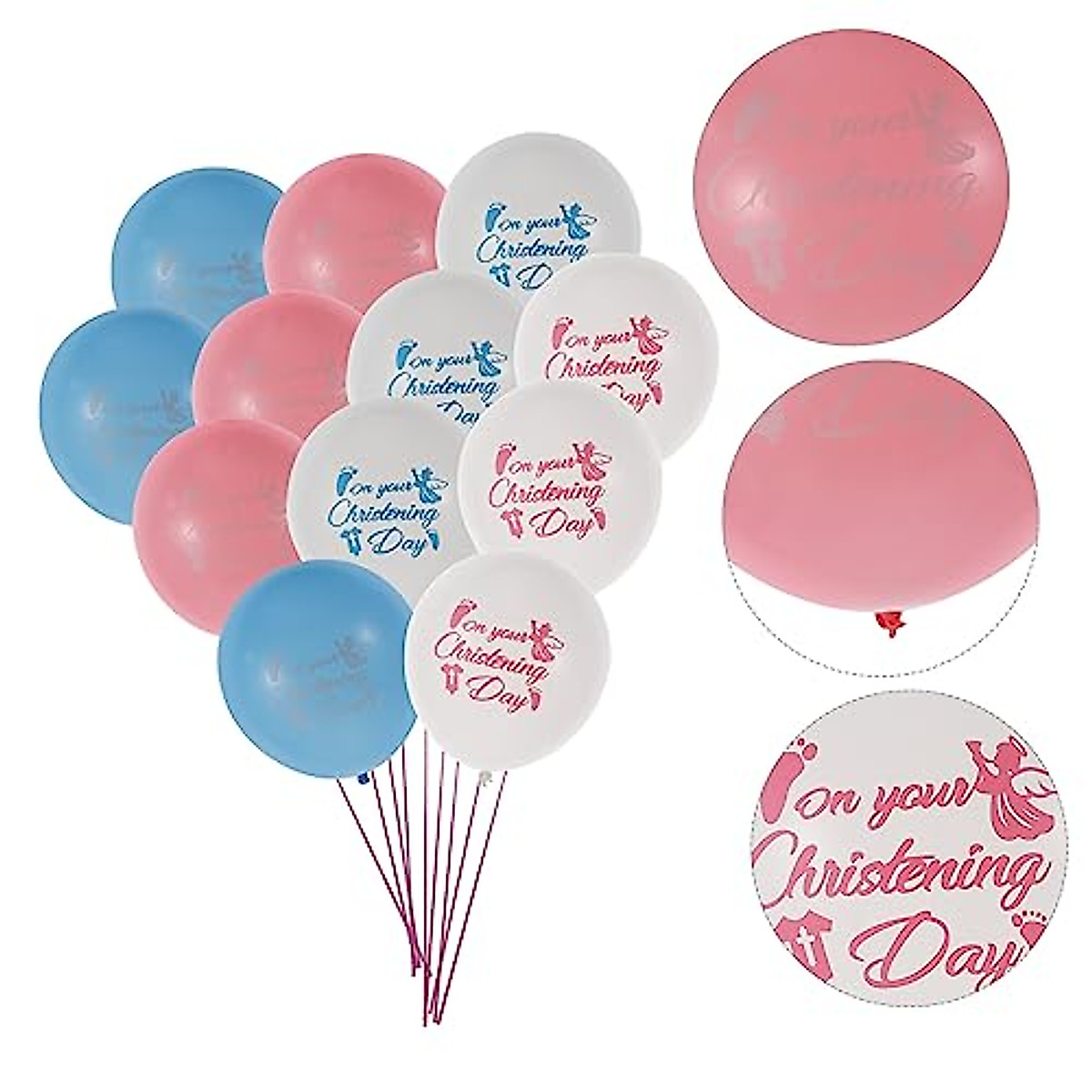 Abaodam Pink Balloons 80 Pcs balloon pink decor blue decor kids decor garland decor pink ballons baby baptism decorations christening day party supplies emulsion boy wreath Blue Balloons