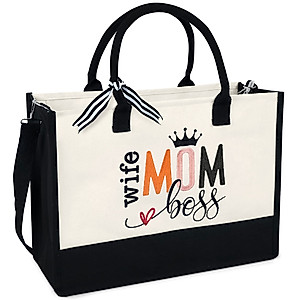 OASSIE Mothers Day Gift Set - 13oz Canvas Tote Bag & 20oz Stainless Steel Tumbler, Mother's Day Gifts For Women, Mom, New Mom, Birthday Gifts For Mom, Aunt, Sister Gift Ideas