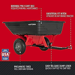 Craftsman CMXGZBF7124489 10-cu ft Poly Dump Cart, One Size, Red