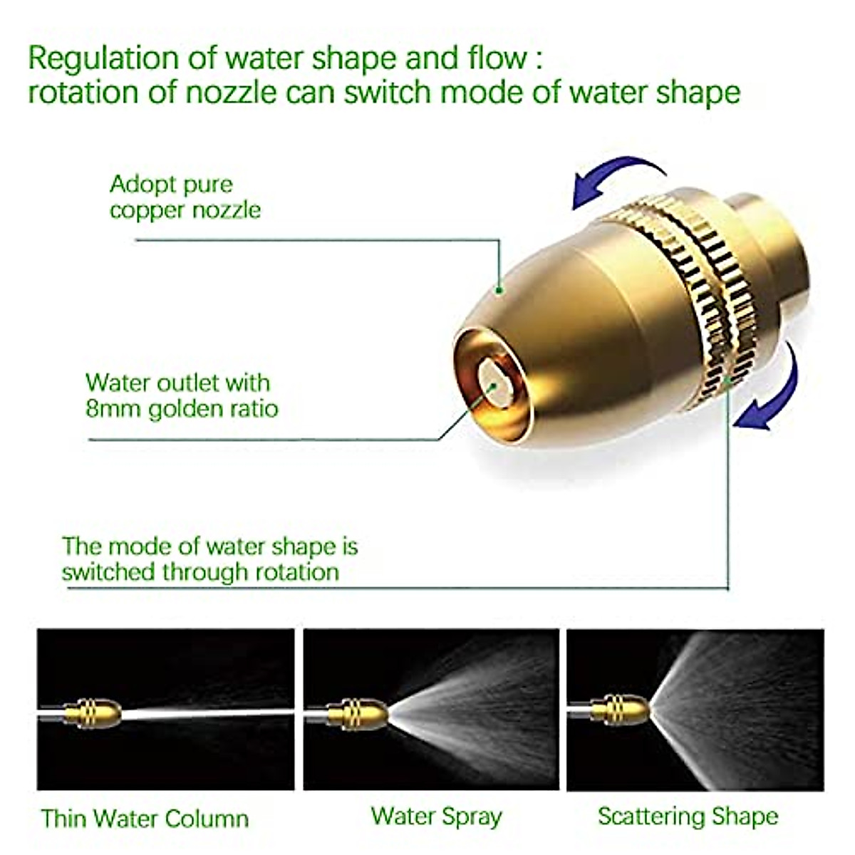 High Pressure Power Washer Wand,Household All-Metal Pacifier-Type Extension Rod Car Wash Aluminum Alloy Plating High-Pressure Water Tool Wand Lance for Cleaning Sidewalks Gutter Car Pet Window Glass
