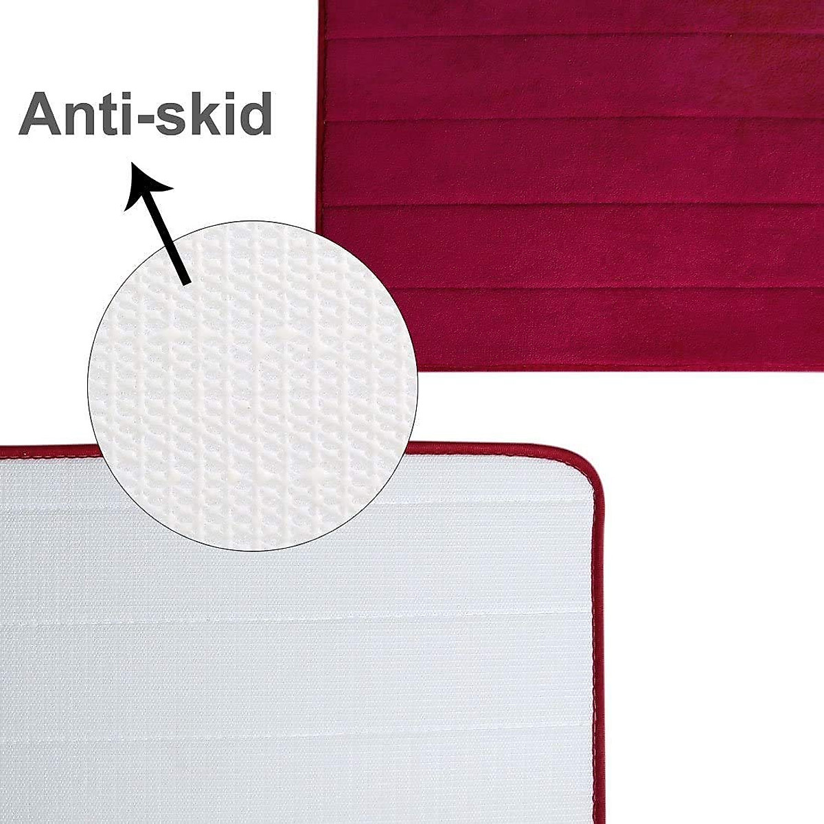 JDYYICZ Memory Foam Bathroom Rugs 2 Piece Bath Mat Set Soft Non-Slip and Absorbent Microfiber Bath Rug and U-Shaped Toilet Mat 32"x20"+24"x 20"