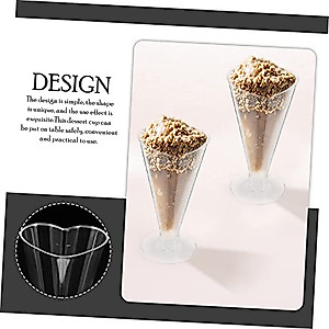 SEWOART 25Pcs ice cream cup parfait cups cone ice cream trifle tasters glass party cups mini containers with lids glass serving dishes trifle bowl with lid wine glasses conical snack bowl