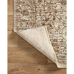 Loloi Sorrento Collection 6'-7" x 9'-10" Area Rug in Bark/Natural - Vintage Inspired Patterned Area Rug, Unique Area Rug for Living Room, Bedroom, Dining Area