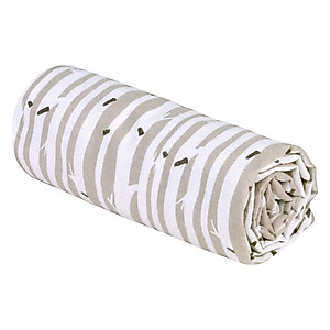 Trend Lab Birch Stripe Jumbo Deluxe Flannel Swaddle Blanket-Birch Stripe, 100% Cotton Flannel, Gray and White, 48 in x 48 in