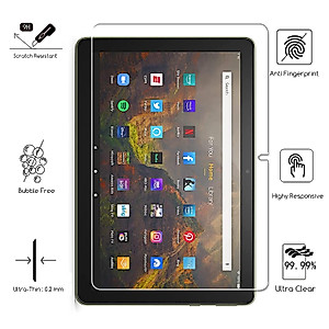 KEANBOLL 2-Pack Tempered Glass Screen Protector For All-New Amazon Fire HD 10/Fire HD 10 Plus Tablet 10.1 Inch (13th-11th Generation, 2023-2021 Released)[Reduce Fingerprint][Anti Scratch]