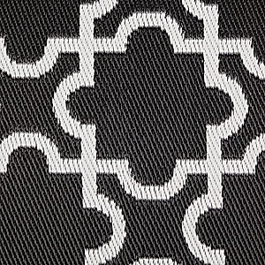 DII Reversible Outdoor Lattice Woven Rug, 4x6 Ft, Black