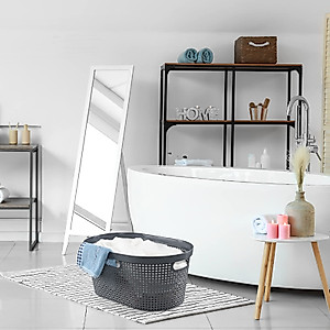 Wekioger 40 L Plastic Laundry Basket with Cutout Handles, 4 Packs, Large Clothes Hamper Storage Basket