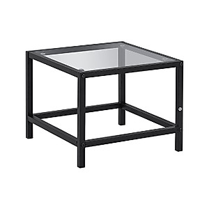 SPOFLYINN 3pcs Small Patio Glass Side Table Set Outdoor Conversation Chairs for Backyard, Balcony and Apartment Black As Shown One Size