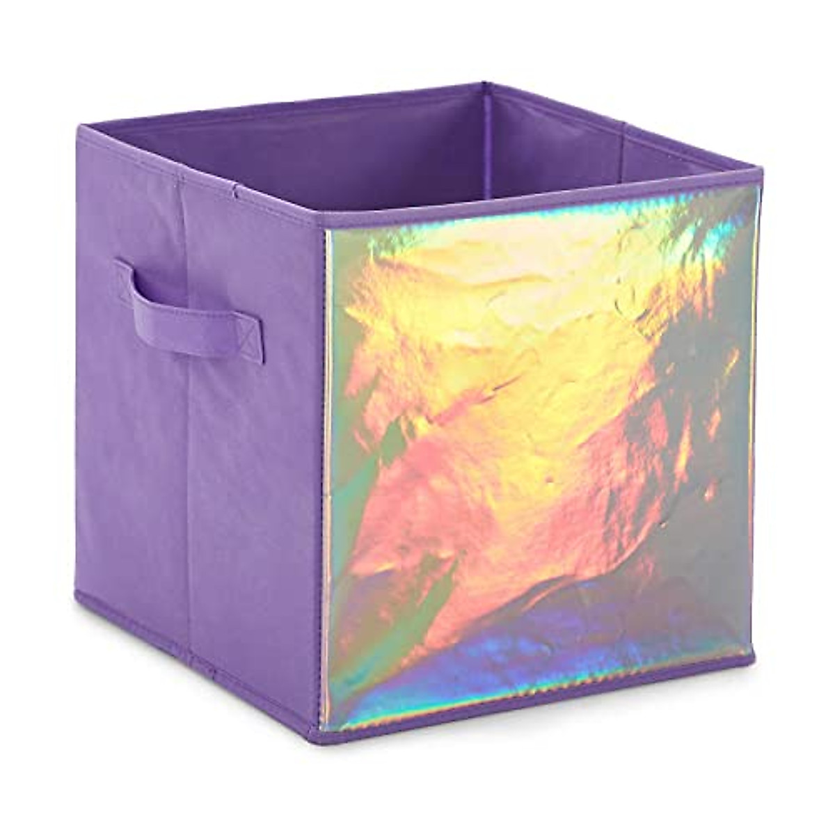 Heritage Kids Holographic Collapsible Storage Cube, 10"x10", Purple