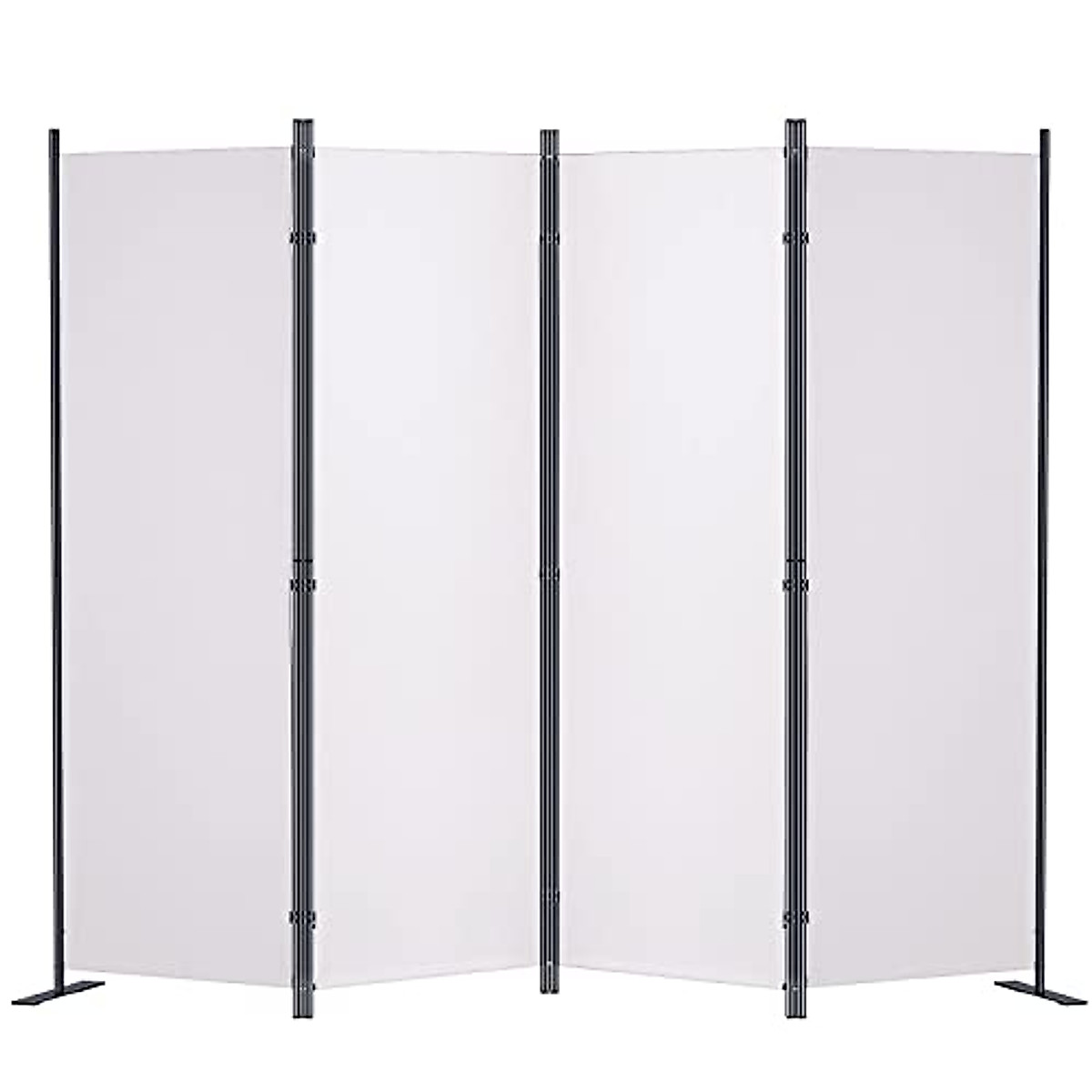 VEVOR Room Divider, 5.6 ft Room Dividers and Folding Privacy Screens (4-Panel), Fabric Partition Room Dividers for Office, Bedroom, Dining Room, Study, Freestanding, Beige