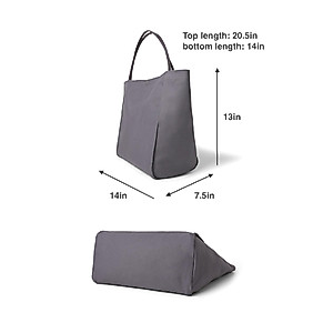 Jeelow Canvas Tote Handbag Shoulder Bag Purse Lightweight Yoga Shopping Travel For Men Women (Grey Purple Oversize)