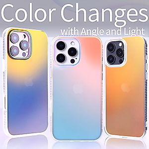 Dosanlues Iridescent Holographic Phone case for iPhone 13 Pro Max, [10FT Drop Protection] Translucent Matte Hard PC Back with Soft Silicone Edge Slim Protective for iPhone 13 Pro Max Case 6.7"