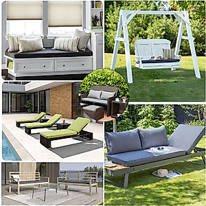 JBlWSGT Custom Bench Cushion, Chair Pad Personalize, Outdoor Indoor Leather Cushion, Waterproof Cushion for Garden Patio Furniture Seat Cushion, White