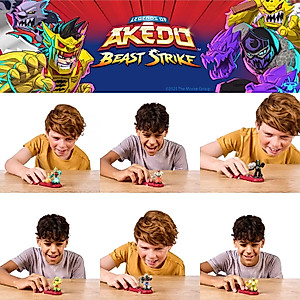 Akedo Beast Strike Ultimate Arcade Warriors Mini Battling Action Figures with Battle Controller - 2 Pack (Assorted) with 2 Gosutoys Stickers