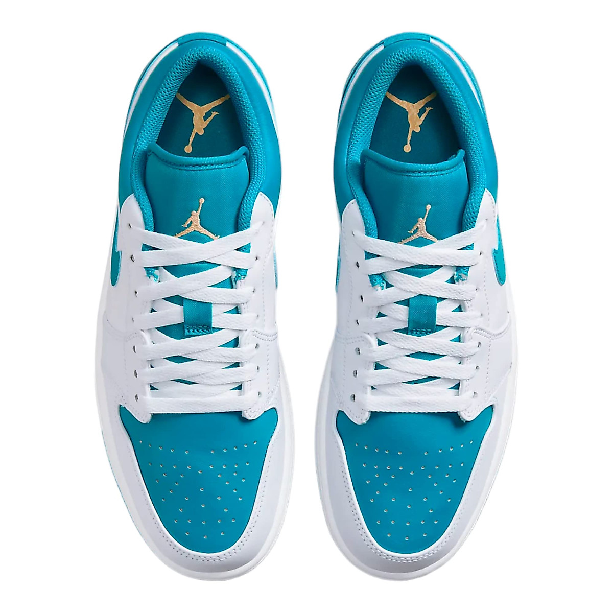 Jordan Nike Air 1 Low Men's Shoes White/Celestial Gold-Aqauatone 553558-174 12