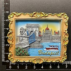 Szechenyi Chain Bridge Budapest Hungary Refrigerator Magnet Travel Souvenir 3D Fridge Decoration Magnetic Sticker Craft Collection