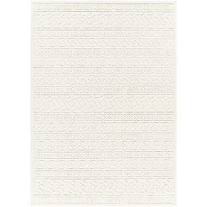 Artistic Weavers Lyna Boho Striped Textured Washable Area Rug, 2' x 2'10", Cream