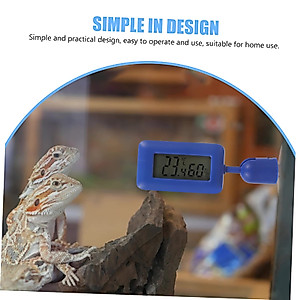 SUPVOX Reptile Hygrometer Glass Animals Digital Reptile Thermometer Blue Hair Wig for Dogs Glass Suction Cup Digital Thermometer Rotary Tank Thermometer Abs Electronic to Rotate Beard