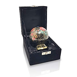 Precious Handicraft Keepsake Butterflies on Rose Floral Globe Style Cremation Urn - 100% Handcrafted Adult Funeral Urn - Solid Affordable Large Urn for Human Ashes, (Black)