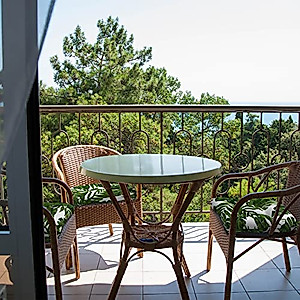 TWLEAR Indoor/Outdoor Wicker Chair Cushions, U-shape Tufted Patio Seat Cushions All Weather for Outdoor Furniture Home Garden Office Chair Use, 19”x19”x5”, 2 Pack, Palm Green