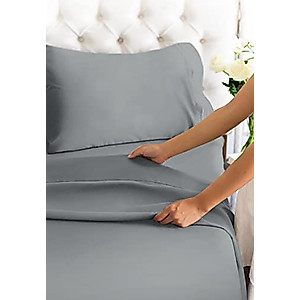 Queen Size Sheet Set - Breathable & Cooling Sheets - Hotel Luxury Bed Sheets for Women, Men Kids & Teens - Extra Soft - Deep Pockets - 4 Piece Set - Wrinkle Free - Steel Blue Bed Sheets - Queen Sheets