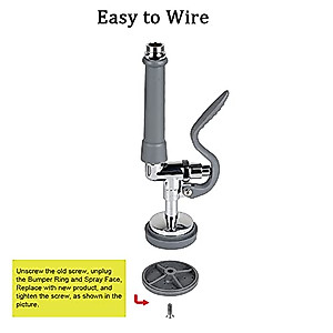 KOLLNIUN Spray Valve Repair Kit 1.42 GPM Pre-Rinse Spray Face for All Commercial Faucet Sink Dish Sprayer Valve, Touch On Kitchen Sink Faucets Repair Kit Replacement, Gray