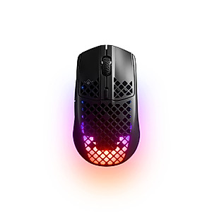 SteelSeries Aerox 3 Wireless - Super Light Gaming Mouse - 18,000 CPI TrueMove Air Optical Sensor - Ultra-Lightweight 68g Water Resistant Design - 200 Hour Battery Life – Onyx (Renewed)