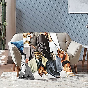 Blanket Denzel Washington Soft and Comfortable Wool Fleece Throw Blankets for Sofa Office car Camping Yoga Travel Home Decoration Cozy Plush Beach Blanket Gift