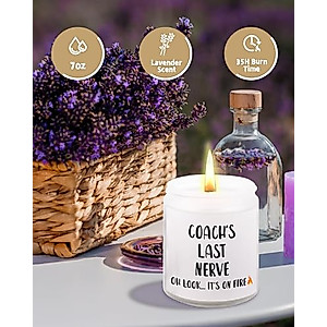 Coach Gifts for Men Women, Baseball Coach Gifts, Coach Appreciation Gifts for Basketball/Baseball/Softball/Soccer/Volleyball, Handmade Lavender Natural Soy Wax Candle Gifts for Coach (7oz)