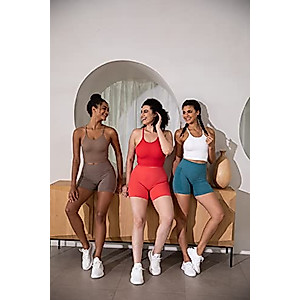 Sunzel Free to Be Tank, Crop Ribbed Tank Tops Seamless Racerback Camisoles No pad Camis Cropped Workout Gym Yoga 3Pcs