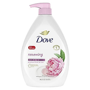 Dove Body Wash with Pump For Dewy, Supple Skin Peony and Rose Oil Cleanser That Effectively Washes Away Bacteria While Nourishing Your Skin 34 oz