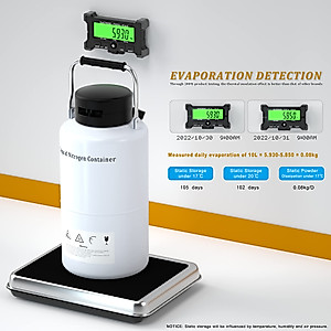 3L Liquid Nitrogen Container LN2 Tank Dewar Cryogenic Container Aluminum Alloy Semen Tank with 6PCS Pails and Lock Cover