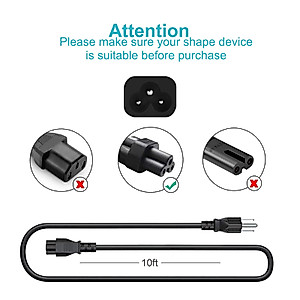 6Ft Universal 3 Prong Power Cord Cable for LG TV 32" 39" 40" 42" 44" 47" 49" 50" 55" 60" 65" Inch Smart LED LCD HD TV Replacement C5 Replacement Power Cord