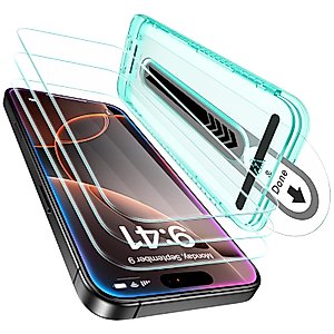 ESR 3 Pack for iPhone 16 Pro Max Screen Protector, [9H Hardness] [Military Grade Shatterproof] Tempered Glass Film with Flawless Fit Tray, HD Clear, Scratch Resistant