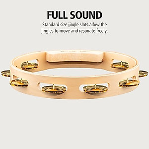 Meinl Percussion Artisan Edition Tambourine with Solid Brass Jingles, Single Row-NOT Made in CHINA-10 Maple Frame, 2-Year Warranty (AE-MTA1B)