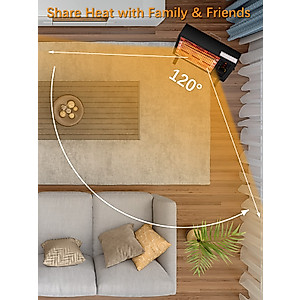 JASUN Portable Space Heater Electric Radiant Heater Fast Heating with Adjustable Thermostat, Portable Indoor Heater with Handle Quiet Energy-Saving 1250W/1500W for Office Home Garage Bedroom Black